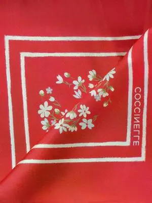 COCCINELLE Sakura Flower-print Silk Scarf