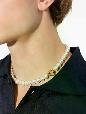 Casablanca Logo-pendant Pearl Necklace