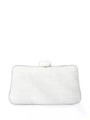 TWENTY FOURHAITCH Citara Tweed-effect Clutch Bag - White