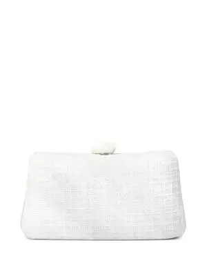 TWENTY FOURHAITCH Citara Tweed-effect Clutch Bag - White