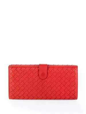 Bottega Veneta Intrecciato Continental Wallet - Red