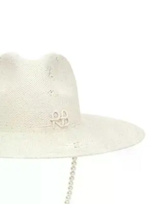 Ruslan Baginskiy Logo-appliqué Faux-pearl Fedora Hat
