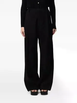 TELA Twill Wide-leg Trousers - Black
