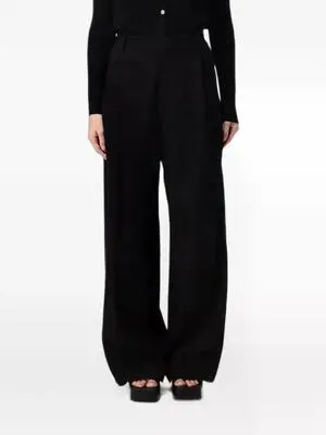 TELA Twill Wide-leg Trousers - Black