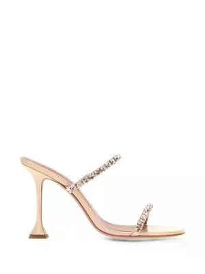 Amina Muaddi Gigi Crystal-embellished Sandals - Gold