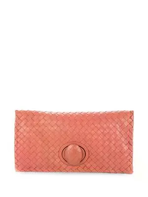 Bottega Veneta Intrecciato Turn-lock Clutch Bag - Pink