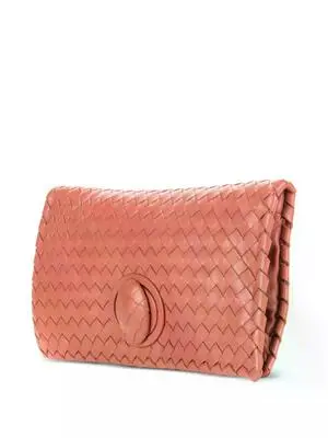 Bottega Veneta Intrecciato Turn-lock Clutch Bag - Pink