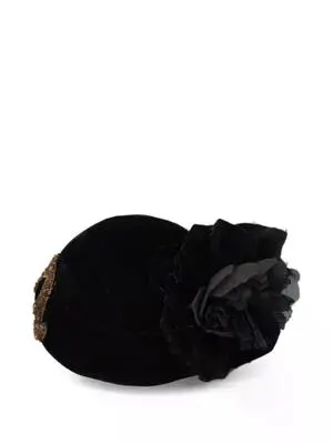 Vintage Floral-detail Sequin-embellished Hat