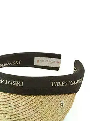 Helen Kaminski Raffia Visor With Logo Embroidery