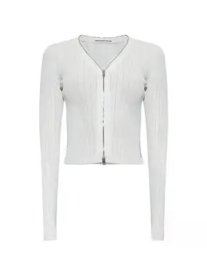 Alexander Wang Ribbed Knit Zip-fastening V-neck Cardigan