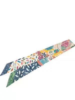 Hermès 2000-2026 Chacun Fait Son Nid Silk Twilly Scarf Scarves - Blue