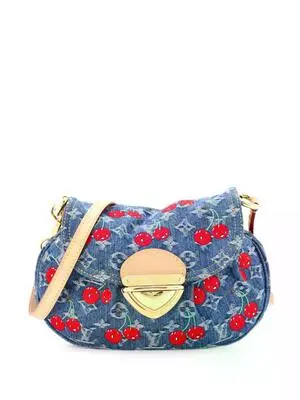 LOUIS VUITTON X Takashi Murakami Sunset Handbag Limited Edition Monogram Cerises Denim Shoulder Bag - Brown