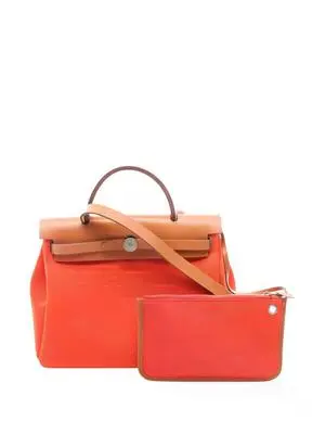 Hermès 2022 Toile Herbag Zip 31 Satchel - Orange