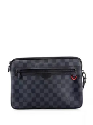 LOUIS VUITTON Utility Supple Damier Graphite Clutch Bag - Black