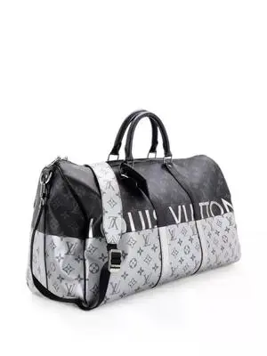 LOUIS VUITTON Keepall Bandouliere Bag Monogram Eclipse Split Canvas 50 Travel Bag