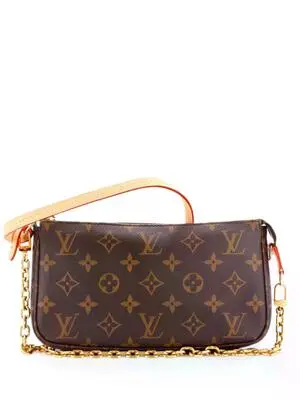 LOUIS VUITTON Chain Pochette Accessoires Nm Monogram Canvas Shoulder Bag - Brown