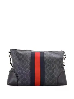 Gucci Gg Coated Canvas Medium Messenger Bag - Black
