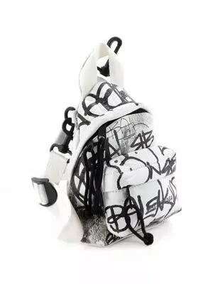 Balenciaga Explorer Graffiti Leather Mini Backpack