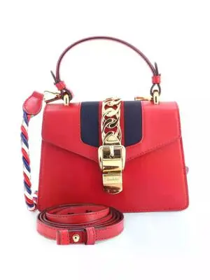 Gucci Sylvie Top Handle Bag Leather Mini Satchel