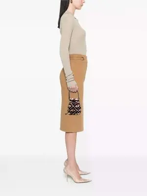 Fendi 2010-2026 Mini Zucca Shearling Mon Tresor Bucket Bag - Neutrals