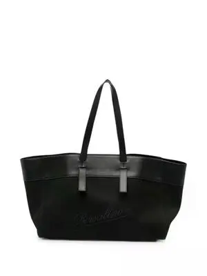 Borsalino Logo-embroidered Tote Bag - Black