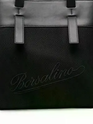 Borsalino Logo Embroidered Tote Bag