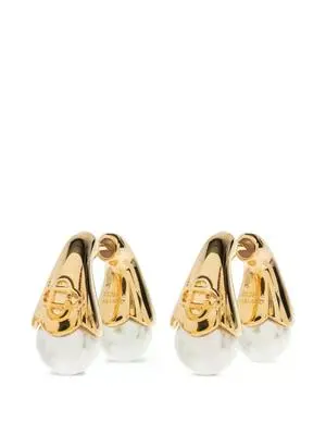 Casablanca Lotus Logo-detail Pearl Earrings - Gold