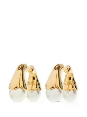 Casablanca Lotus Logo-detail Pearl Earrings - Gold