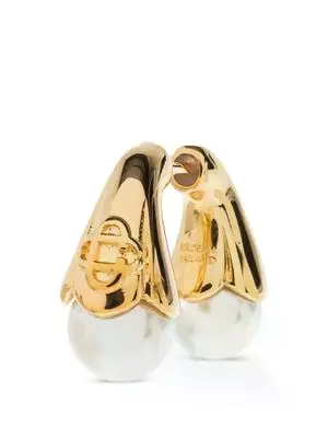 Casablanca Lotus Logo-detail Pearl Earrings - Gold