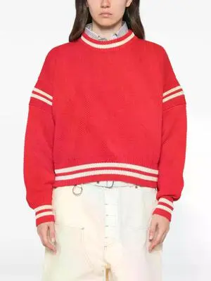GOLDEN GOOSE Cotton Waffle Knit Sweater With Logo Detail
