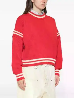 GOLDEN GOOSE Cotton Waffle Knit Sweater With Logo Detail