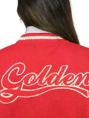 GOLDEN GOOSE Cotton Waffle Knit Sweater With Logo Detail