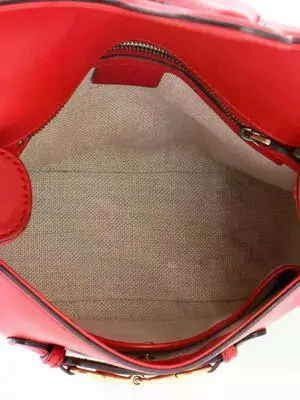 Gucci Lady Web Leather Medium Shoulder Bag - Red