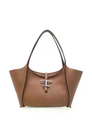 TOD'S T Timeless Leather Shoulder Bag - Brown
