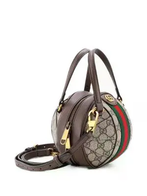 Gucci Ophidia Basketball Bag Gg Coated Canvas Mini Shoulder Bag - Brown