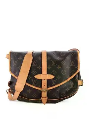 LOUIS VUITTON Saumur Handbag Monogram Canvas 30 Crossbody Bag - Brown