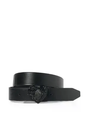 Kurt Geiger Eagle Heart Crystal-embellished Belt - Black