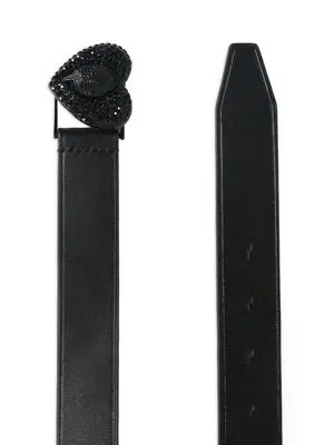 Kurt Geiger Eagle Heart Crystal Embellished Belt - Black