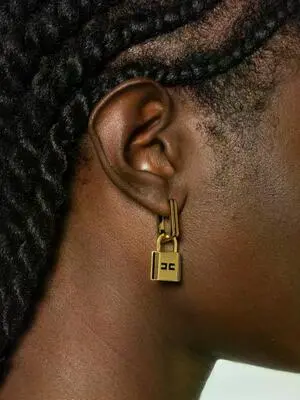 Elisabetta Franchi Padlock Drop Earrings - Gold