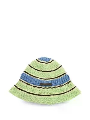 Stella McCartney Striped Crochet Bucket Hat - Green