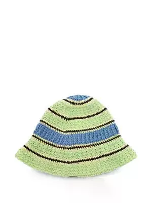 Stella McCartney Striped Crochet Bucket Hat