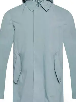 Herno Hooded Concealed-fastening Coat - Blue