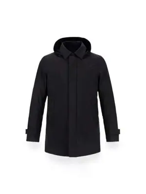 Herno Hooded Concealed-fastening Coat