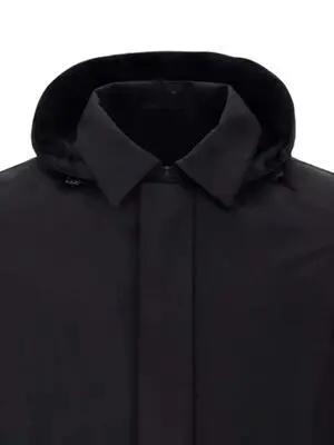 Herno Hooded Concealed-fastening Coat - Black