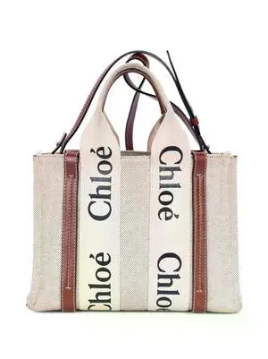 Chloé Woody Logo-strap Tote Bag - Neutrals