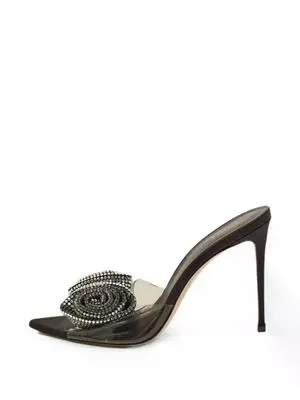 LE SILLA Crystal-embellished Slide Sandals - Black