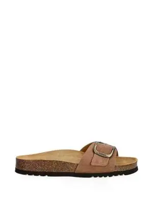 DR. SCHOLL'S SHOES Kathleen Buckle-fastening Suede Slides - Neutrals