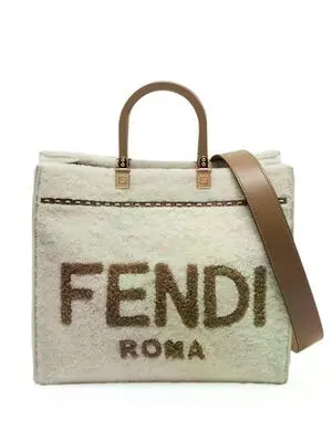 Fendi Medium Sunshine Tote Bag - Neutrals