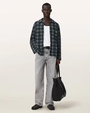 ALLSAINTS Menard Wool Blend Button Down Cardigan - Blue