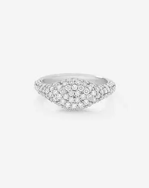 Ring Concierge Pavé Lab Diamond Signet Ring 14k White Gold